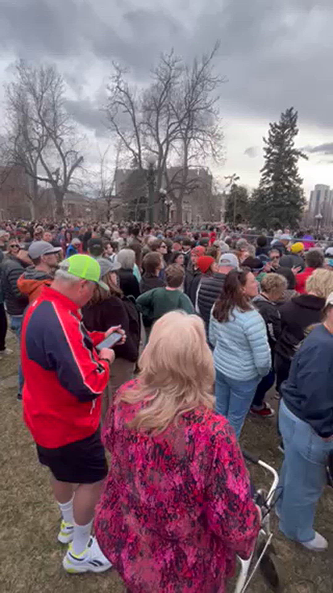 A look at the line for the Bernie Sanders and AOC rally in Denver