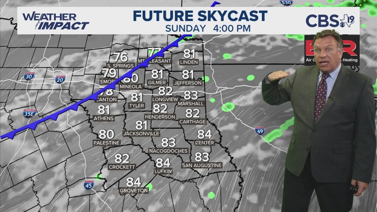 CBS19 Weather: Incoming hail and thunder Sunday evening