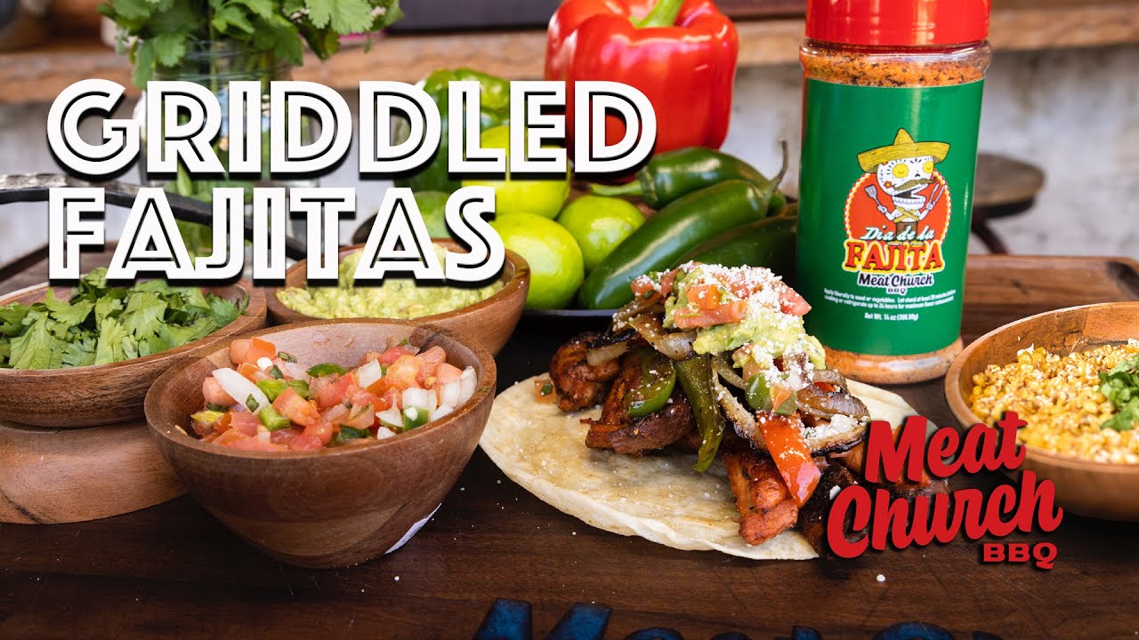 Watch how to cook sizzling griddled fajitas and street corn