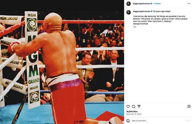 Revealed: George Foreman's inspirational last post just weeks before ...