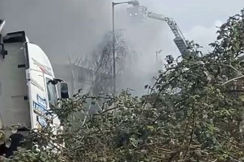 Dramatic pictures show massive fire near Altrincham Retail Park