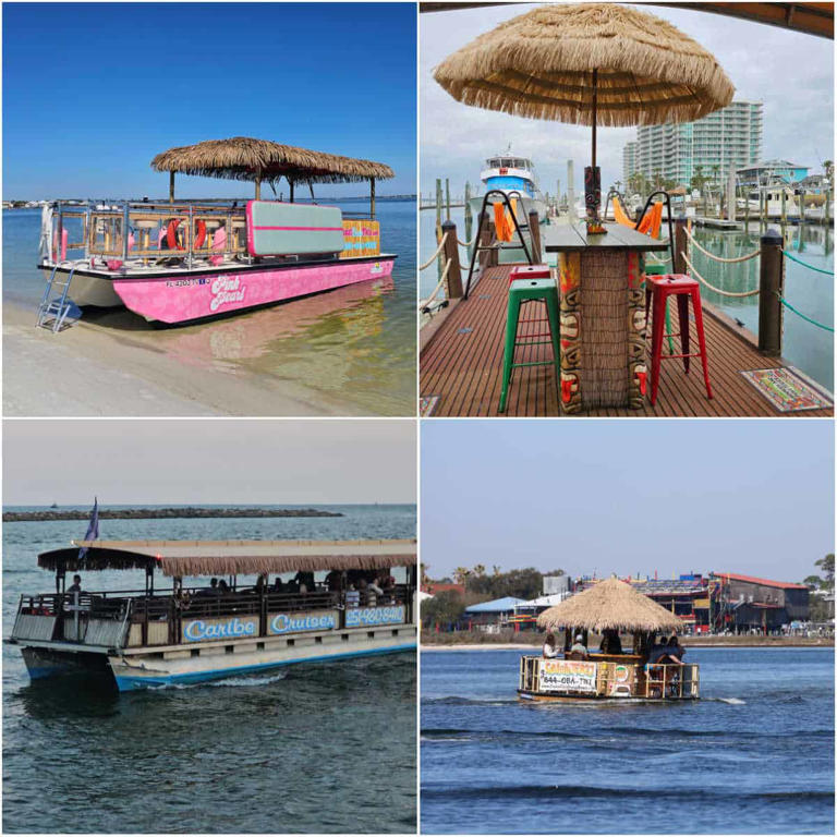 Tiki boats tours offer the most fun way to explore Orange Beach waters