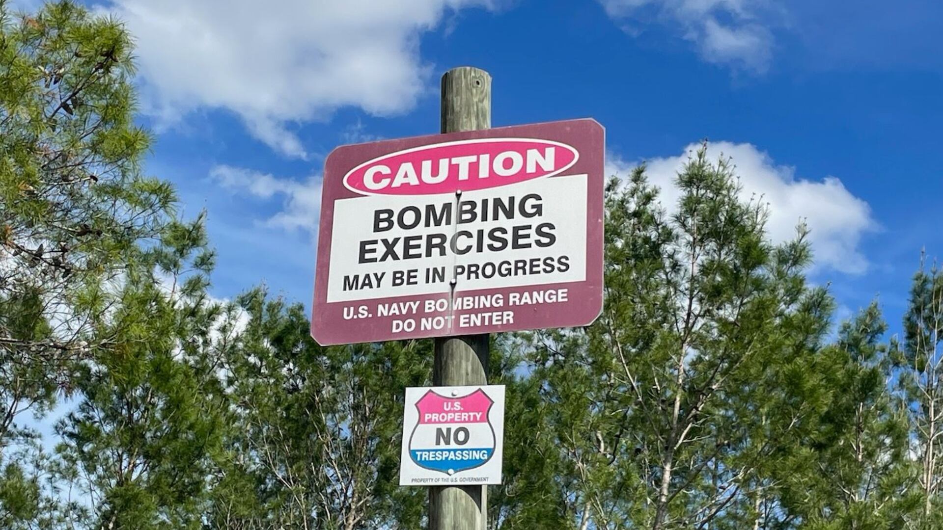 US Navy training with bombs at Pinecastle this week