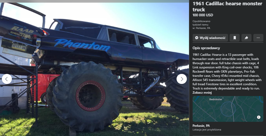 Znaleźliśmy idealny samochód dla rodziny Addamsów. To karawan-monster ...