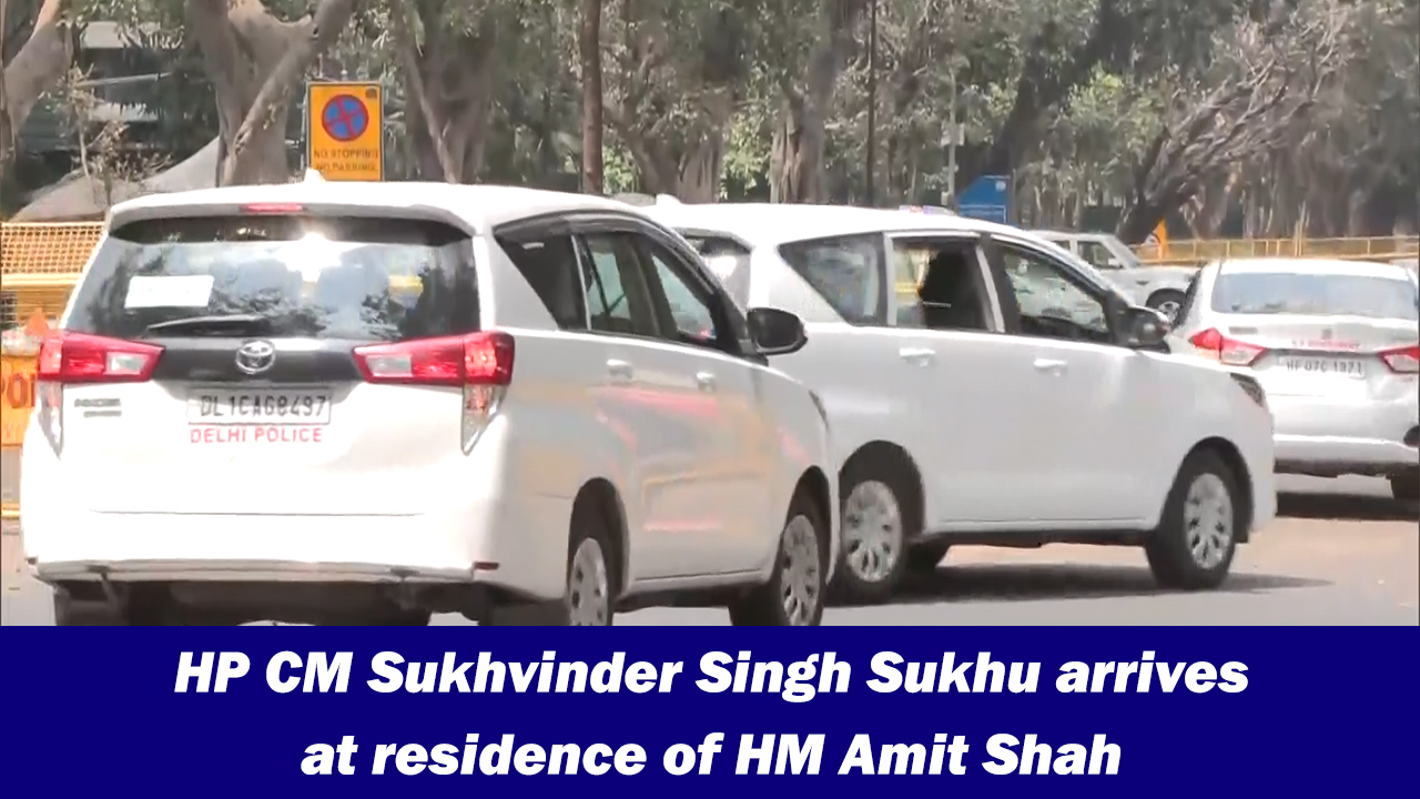 HP CM Sukhvinder Singh Sukhu arrives at residence of HM Amit Shah