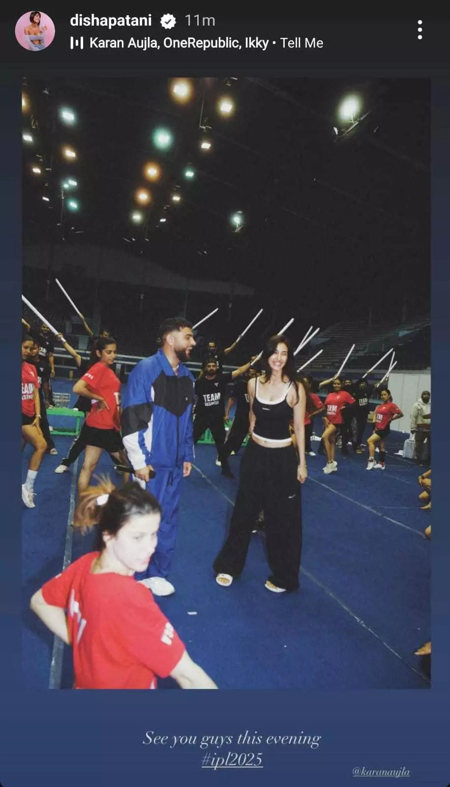 This BTS photo of Disha Patani prepping up for her IPL 2025 opening ...