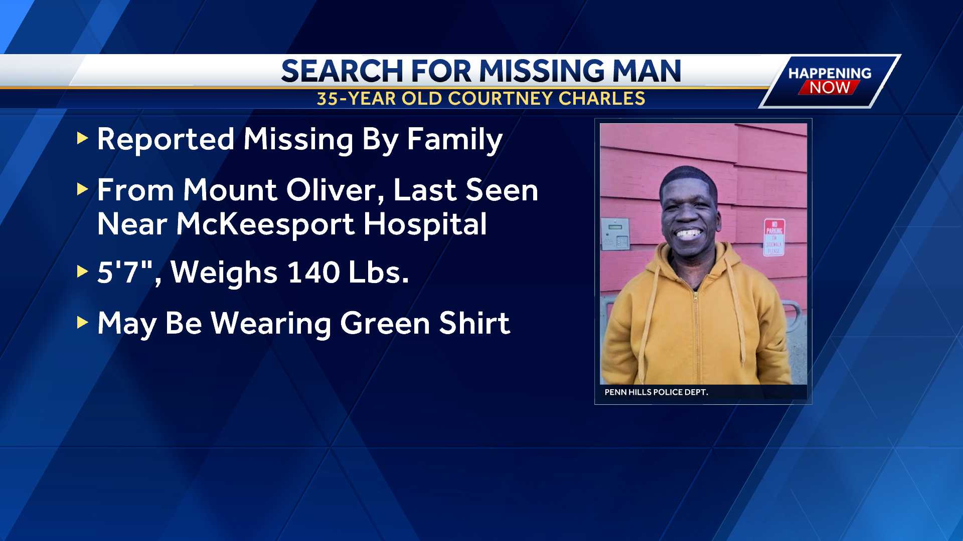 Search underway for missing Mount Oliver man