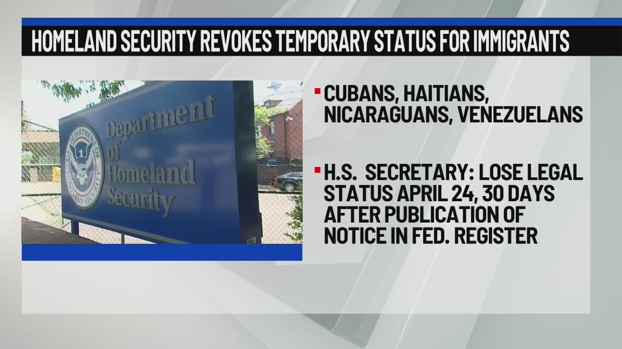 Homeland Security revokes temporary status for immigrants