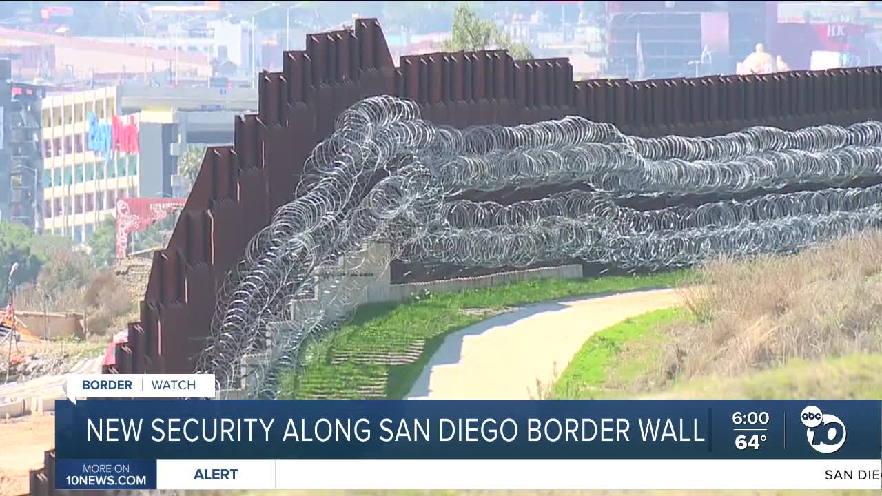 Border Patrol adds spiked wire, military enforcement at the border wall