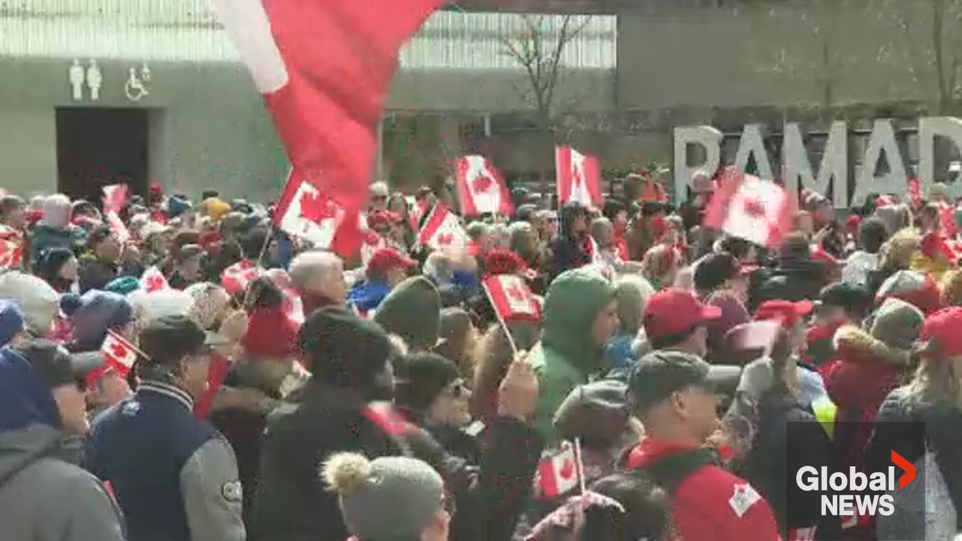 'Elbow’s Up' rally in Toronto celebrates Canadian pride amid US trade war