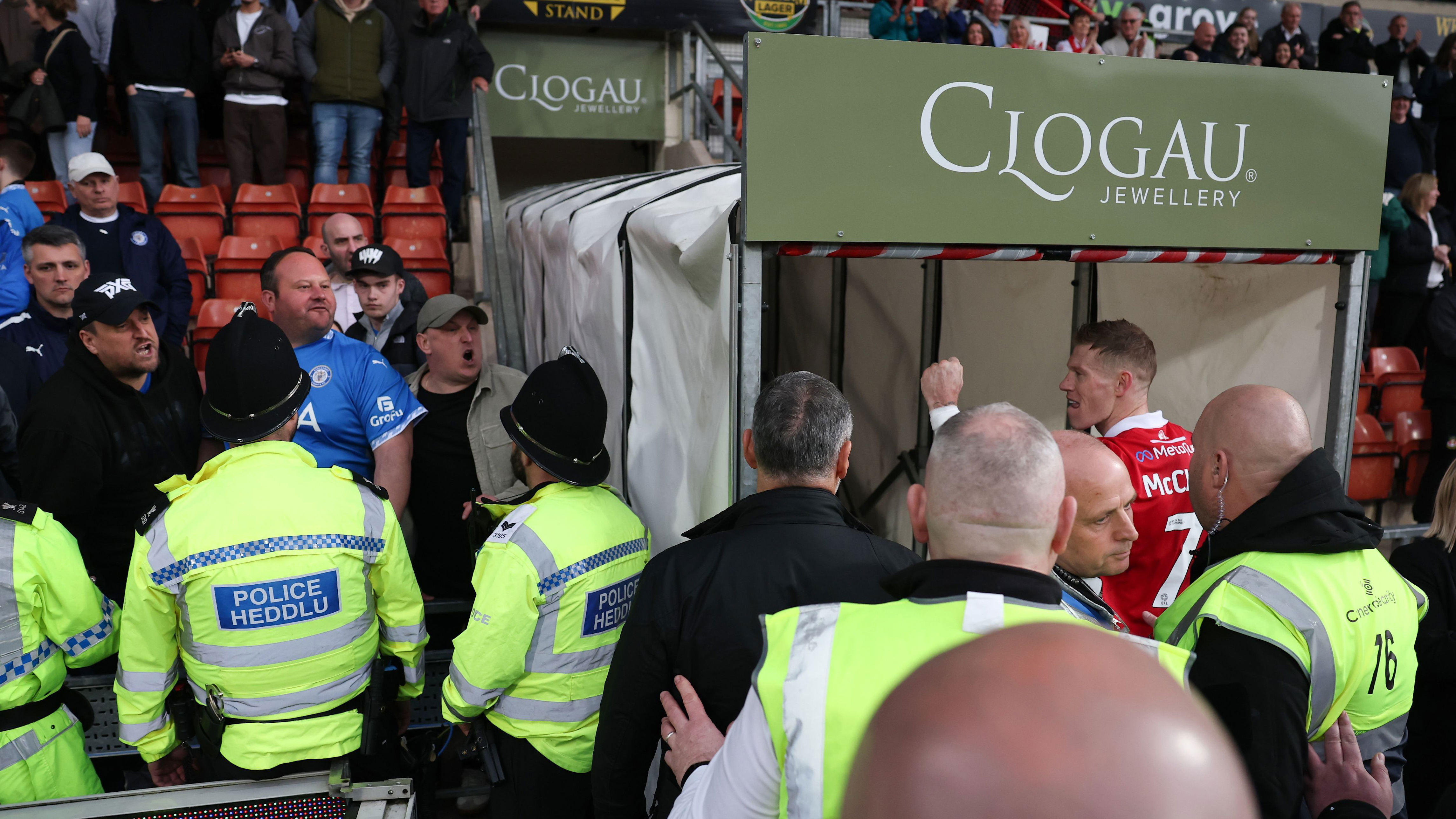 Trouble at Wrexham! Police forced to intervene as James McClean is ...
