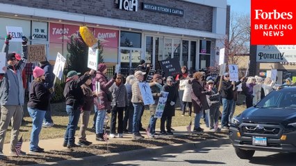 Pro- And Anti-DOGE Protesters Demonstrate Outside Tesla Dealership In ...