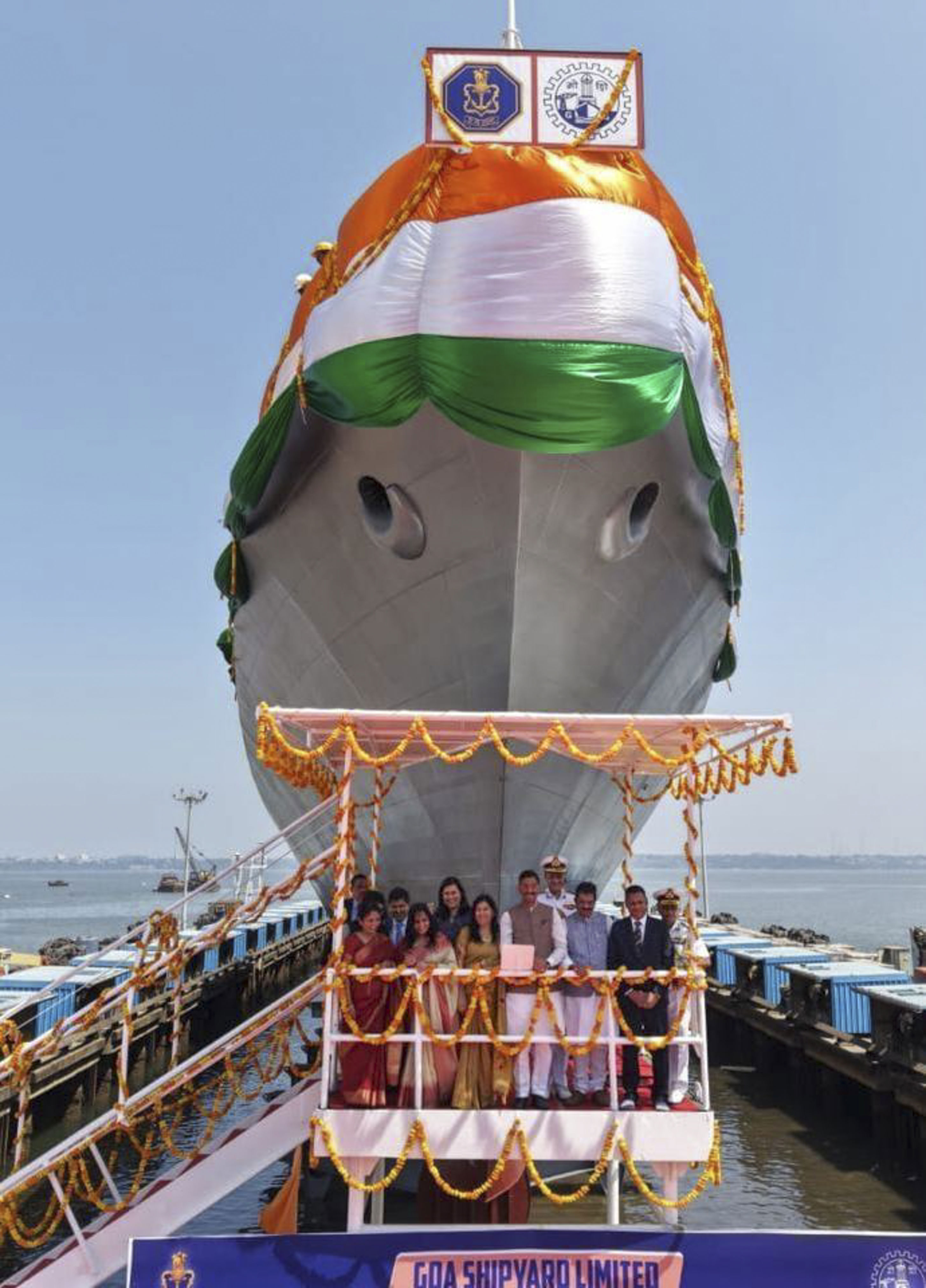 `Tavasya', Indian Navy's indigenously built frigate, launched at Goa ...