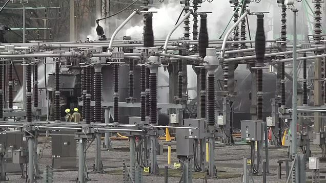 Electrical substation smoulders near Heathrow after fire