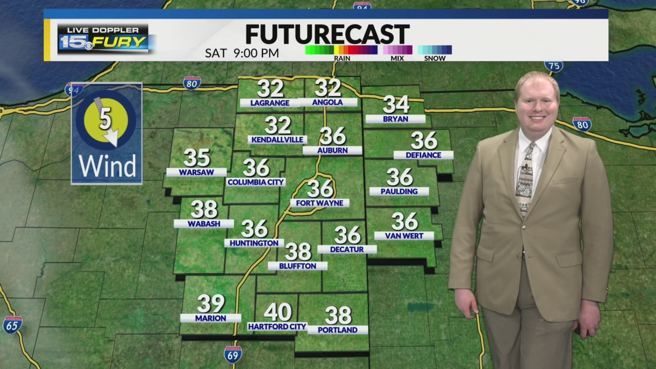 Chilly with clouds increasing again Saturday night