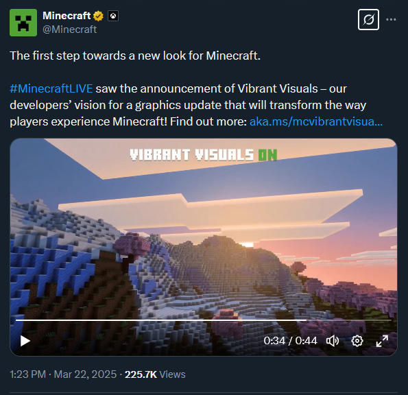 Minecraft Unveils Vibrant Visuals Update: A Big Graphical Overhaul for 2025