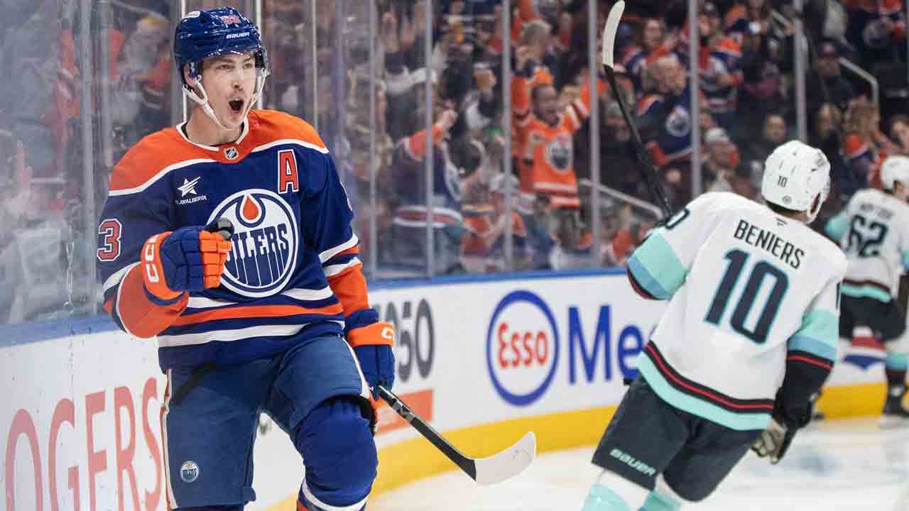 Nugent-Hopkins nets hat trick as Oilers beat Kraken