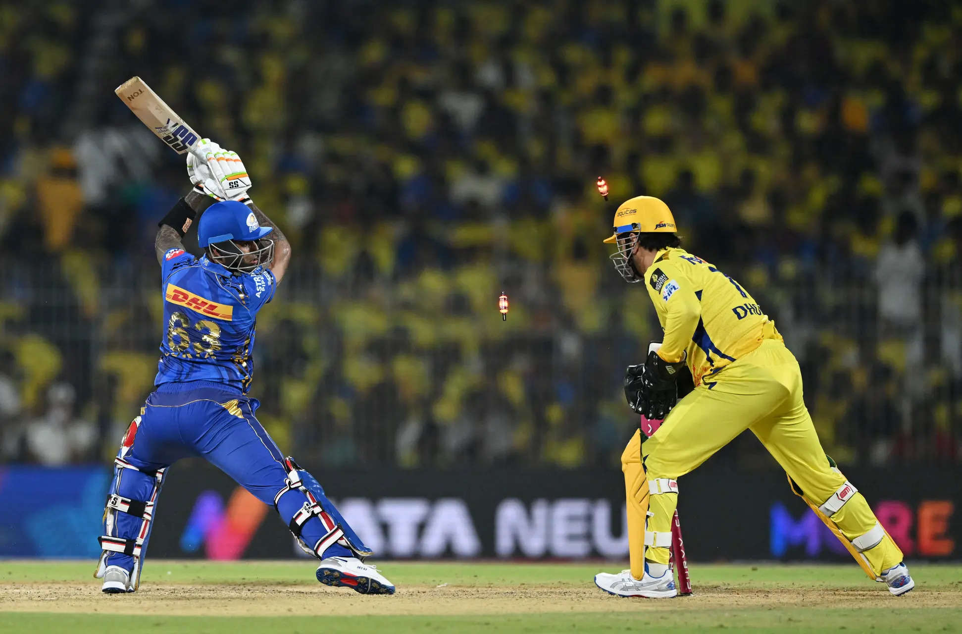 IPL CSK vs MI: Video of 43-year-old MS Dhoni stumping Suryakumar Yadav ...