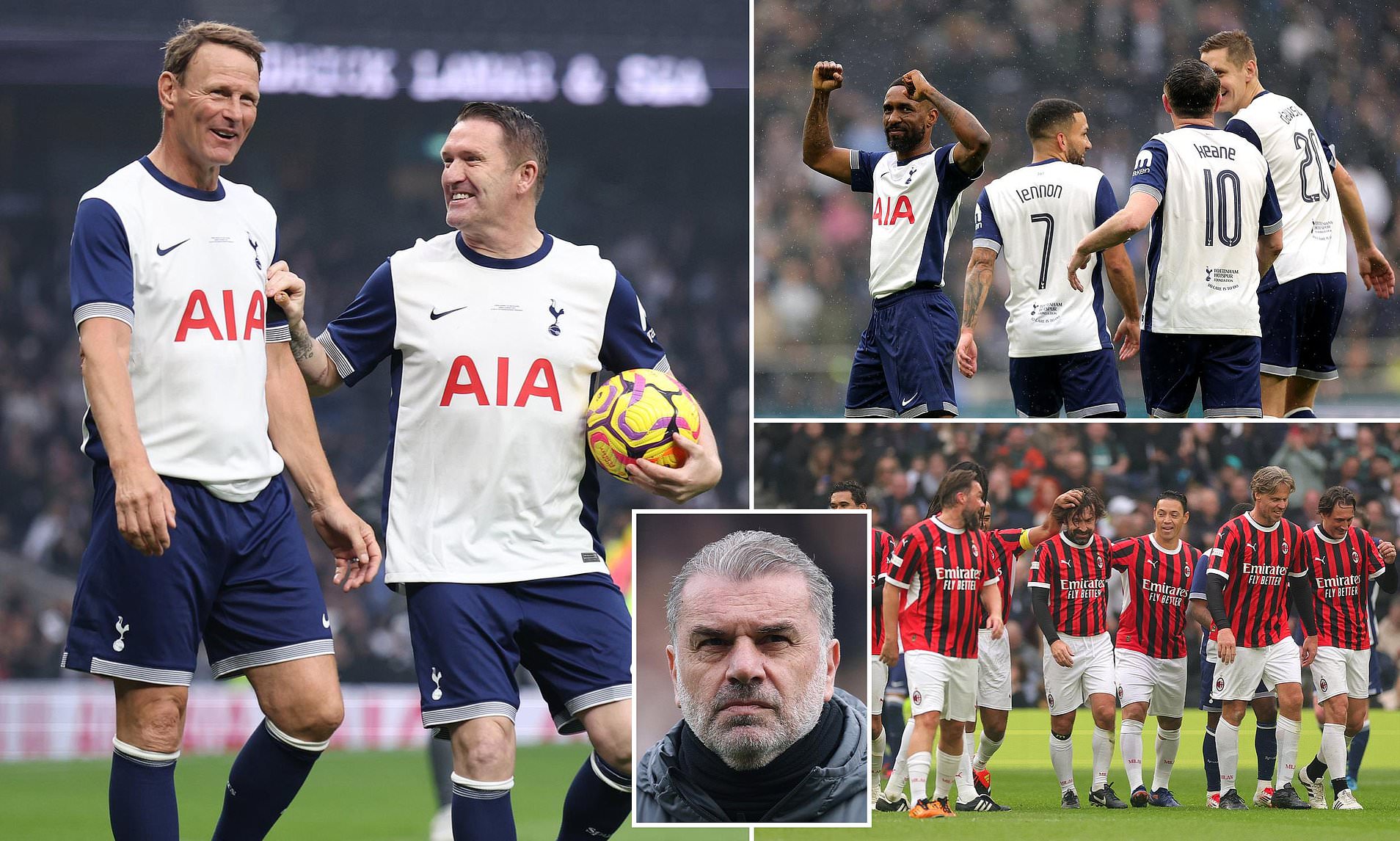 Tottenham fans hail club legends after 6-2 win over AC Milan Glorie in ...