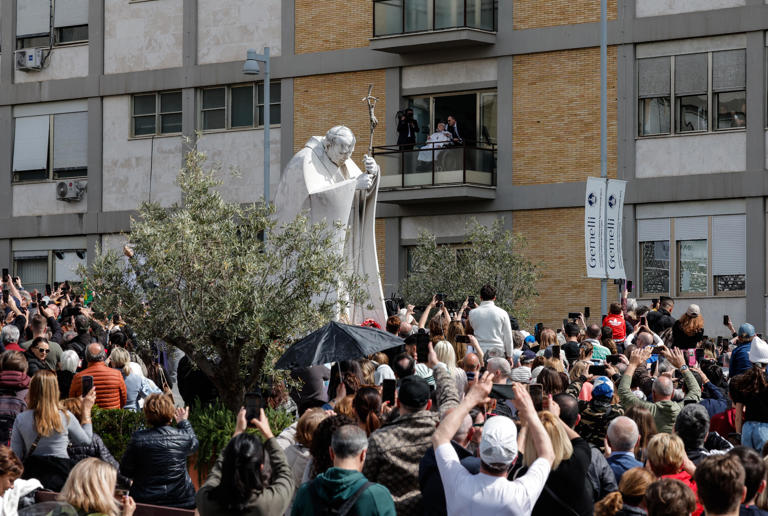 Pope Francis makes first public appearance, leaves hospital after 38 days
