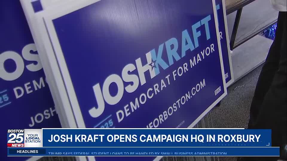 Josh Kraft opens campaign headquarters in Roxbury