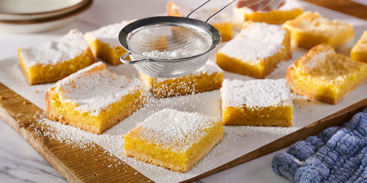 These lemon cream cheese bars start with a box of cake mix—and taste ...