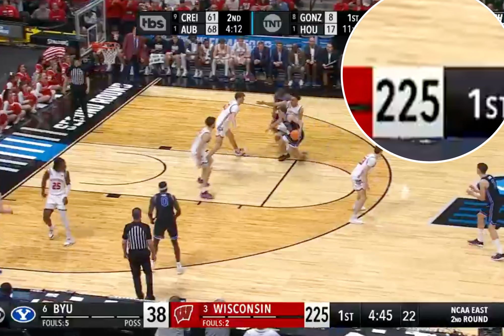 CBS score bug melts down twice during BYU-Wisconsin March Madness clash