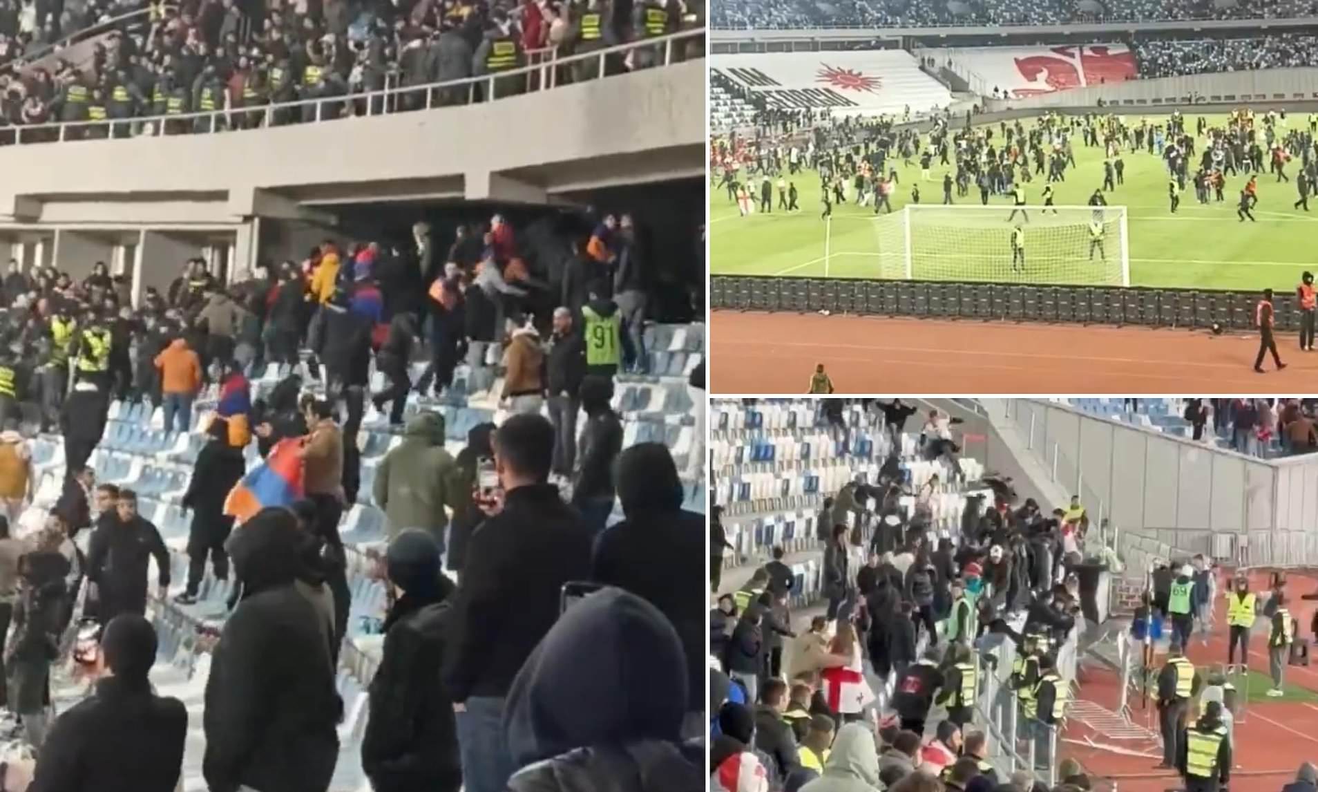Watch the moment Nations League play-off match descends into chaos as ...