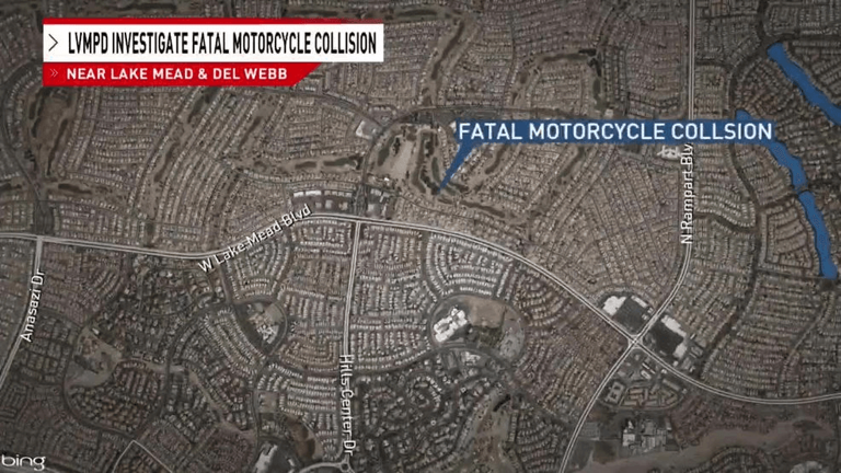 Motorcyclist dies in crash on W. Lake Mead Blvd near Del Webb Blvd