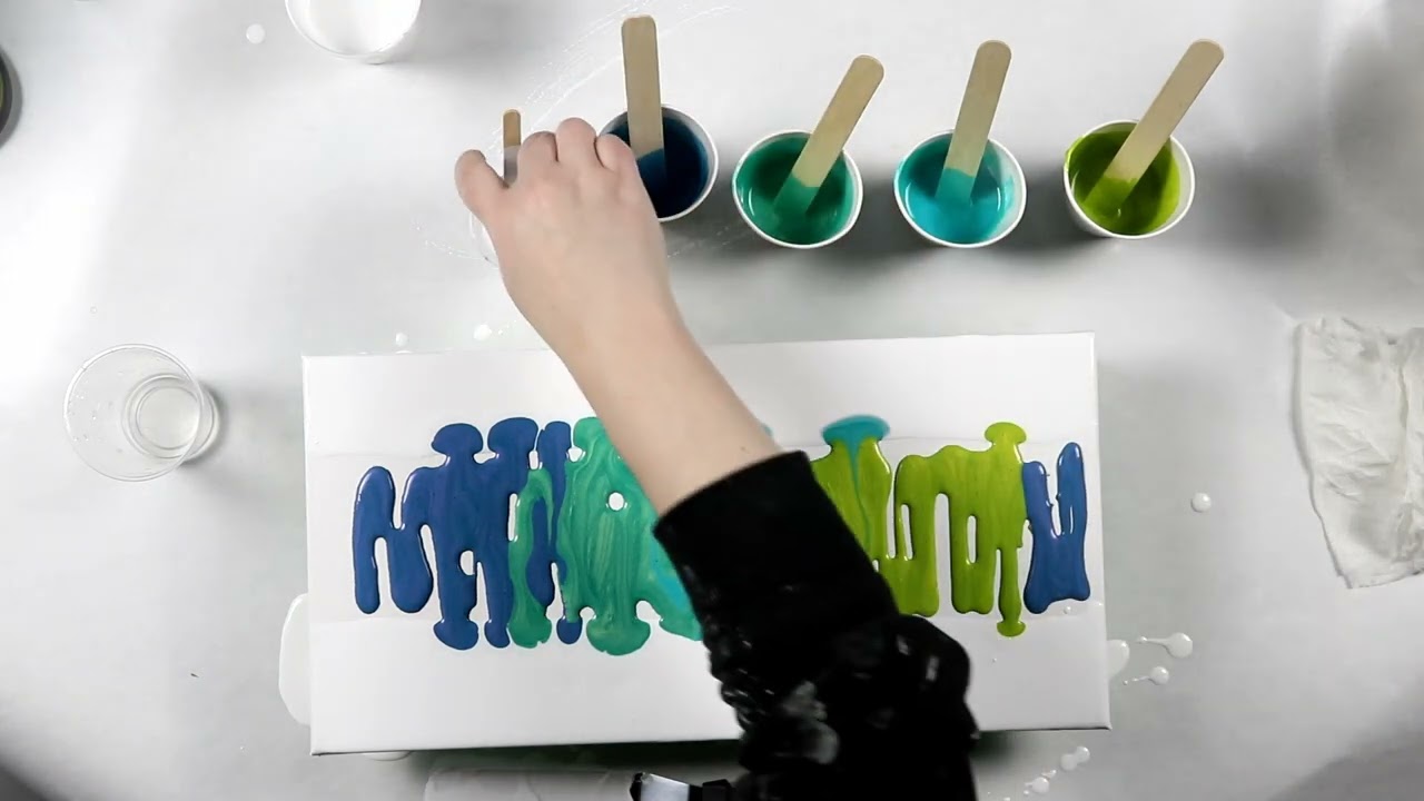 Awesome Damp Paper Towel Swipe Technique With Color Shift Paints