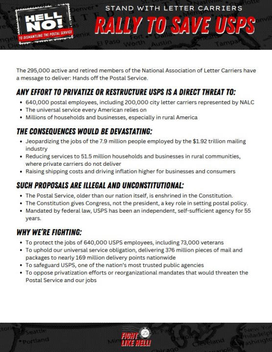 Rockford activists rally with postal workers to help save USPS