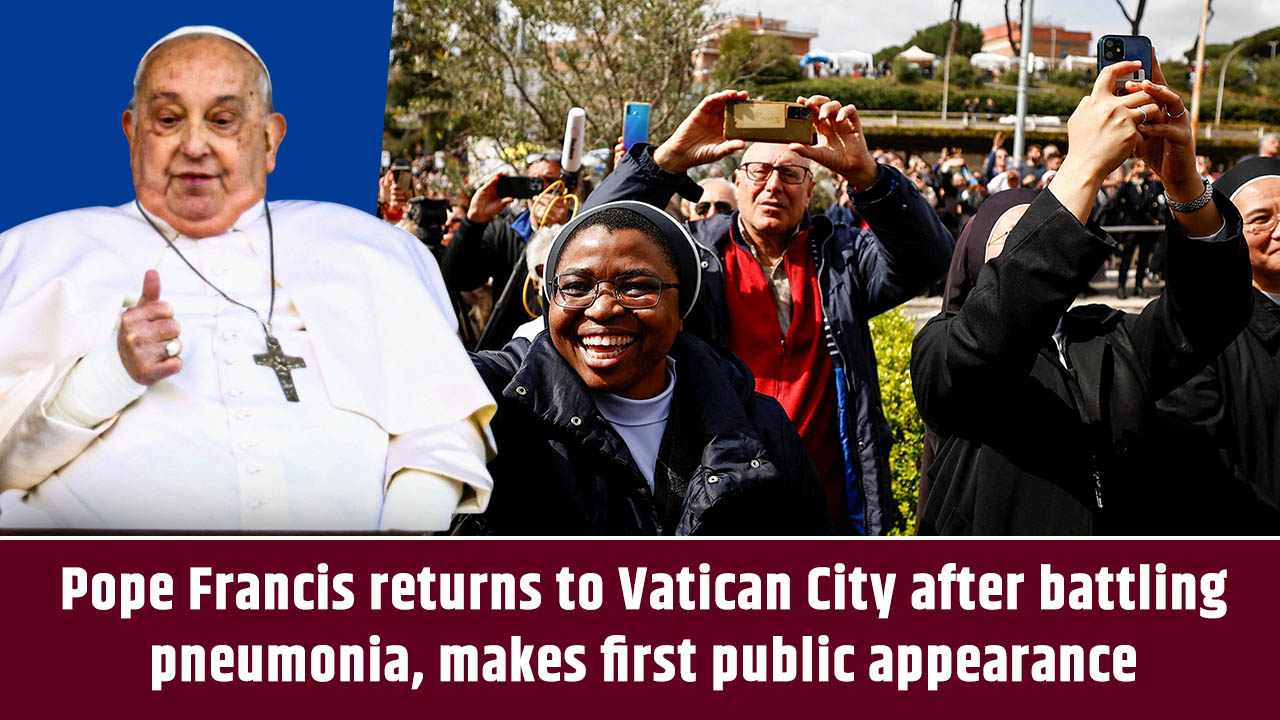 Pope Francis returns to Vatican City after battling pneumonia, makes ...