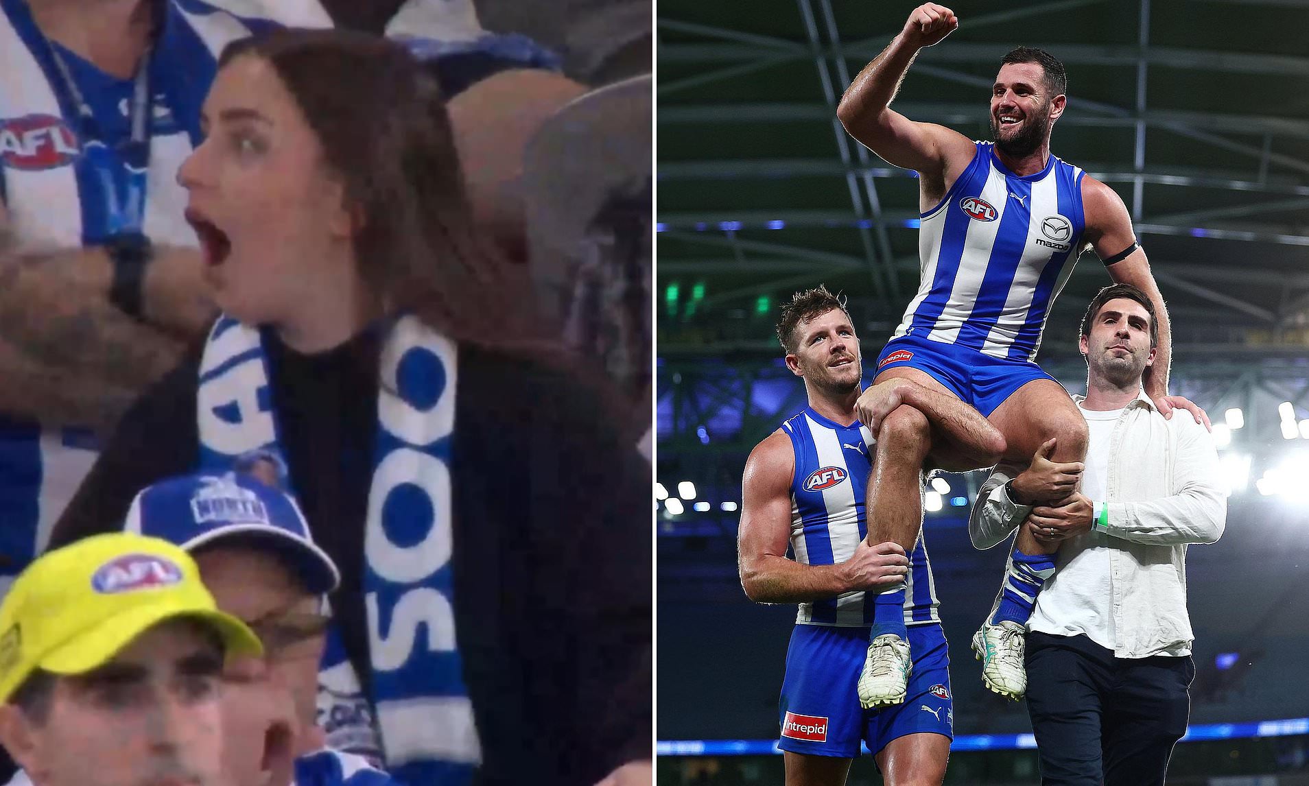 Footy fan goes viral thanks to her VERY rude reaction being broadcast ...
