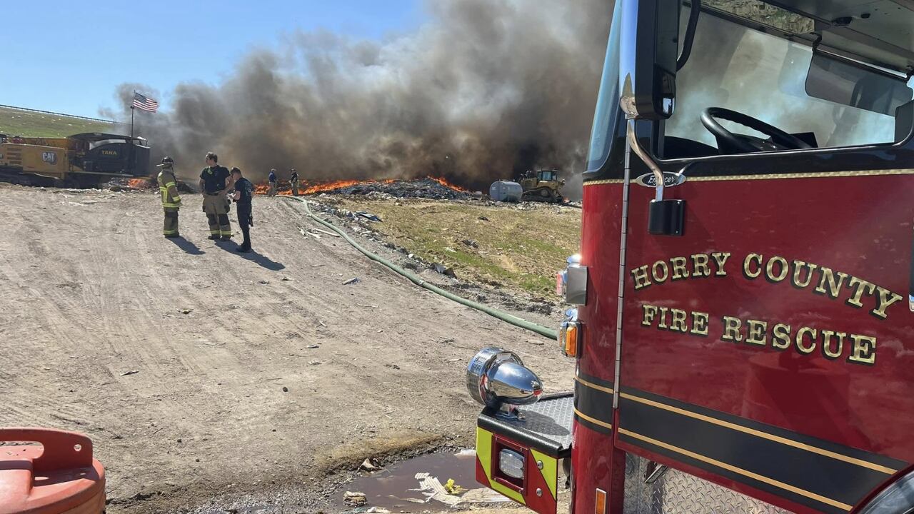 Large debris fire in Horry County contained, visible smoke cloud