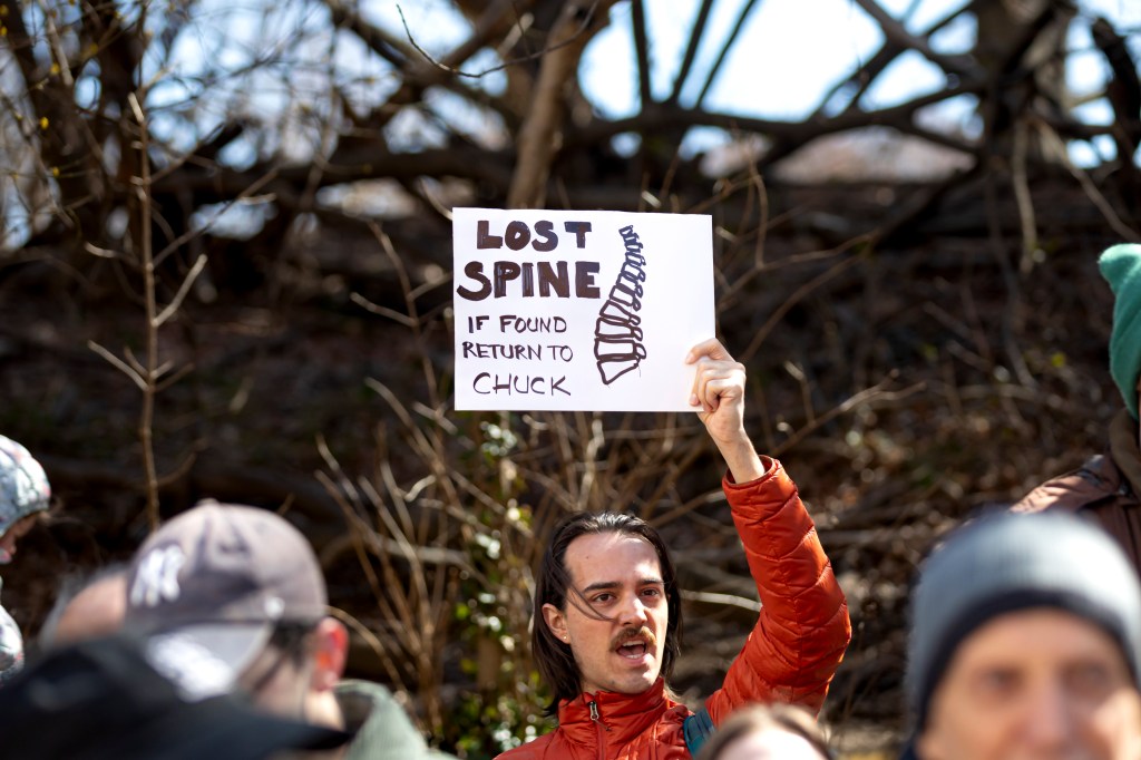 NYC protesters rally outside Chuck Schumer’s home to demand he step ...