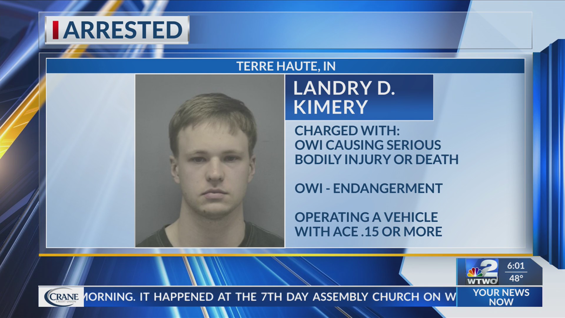 22-year-old arrested and charged after vehicle accident at Rose-Hulman