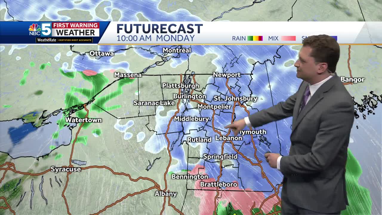 Quick burst of snow Monday morning, unsettled week overall (3-23-25)