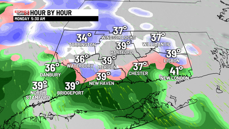 A Snow/Rain Mix Develops by Morning, A Cold Rain and Breezy Monday!