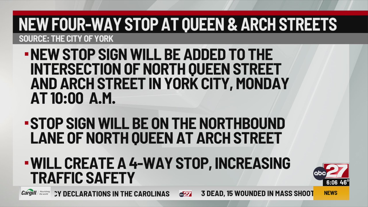 New stop sign to be added in York