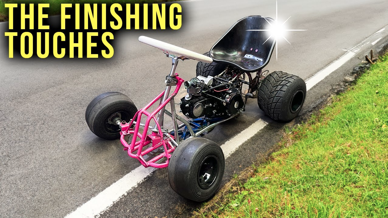 Installing a HUGE 125cc 4 stroke motor in our BUDGET Drift Kart! Part 5