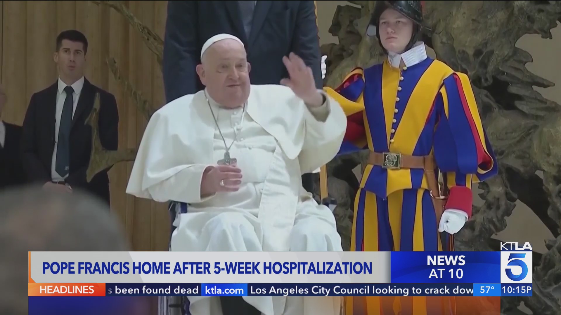 Pope Francis home after 5-week hospitalization