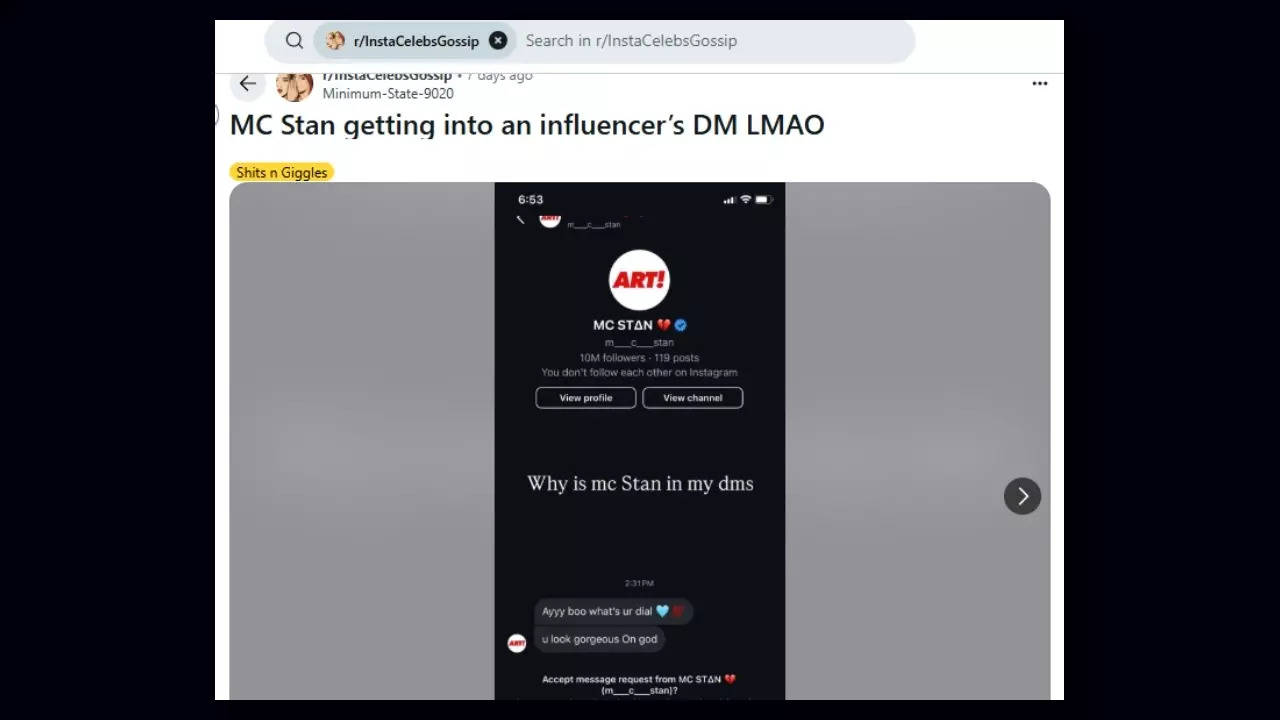 MC Stan Faces Backlash Over Alleged Flirty DMs to Influencers