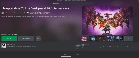 《龙腾4》或将加入XGP？PGP版已现身游戏商城