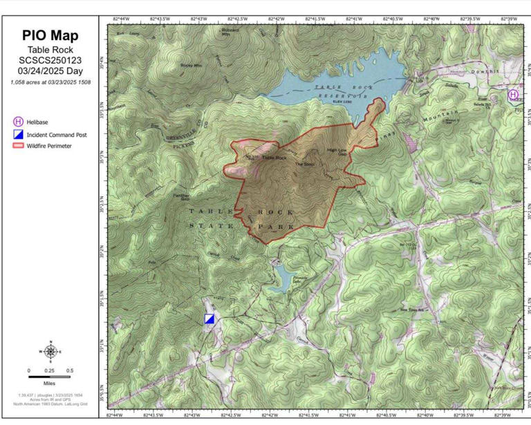 Latest update on Table Rock State Park fire