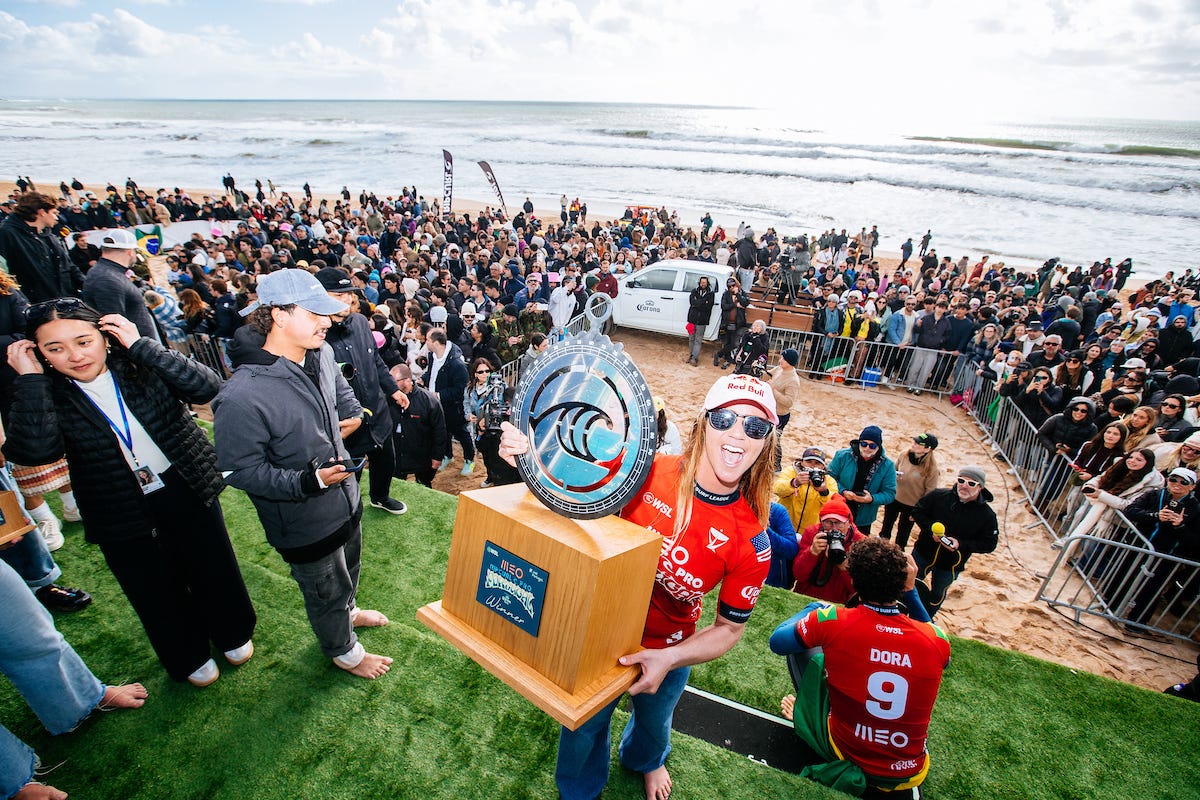 Caroline Marks wins MEO Rip Curl Pro Portugal, moves up to third in ...