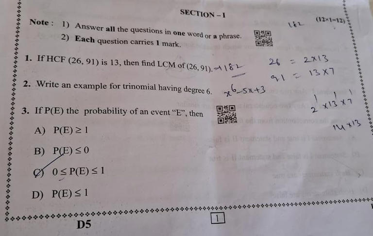 AP SSC Class 10 Mathematics Question Paper 2025 with Answer Key, Download PDF