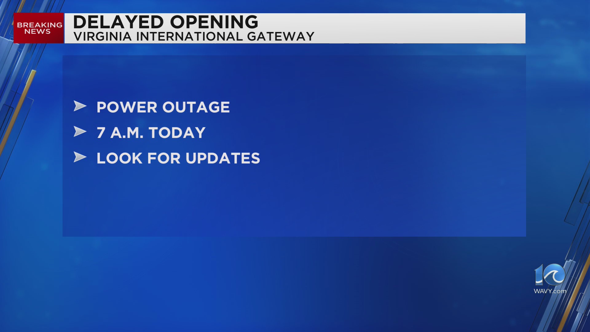 Power outage delays truck gate opening at Virginia International Gateway
