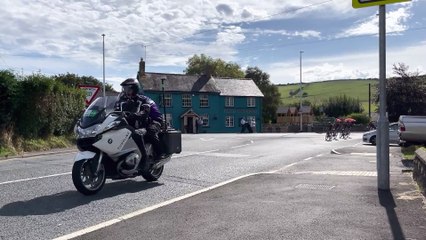 Tour cyclists in Bow Street 2021