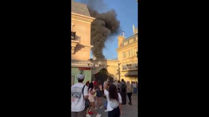 Plumes of black smoke rise from fire at Disney's Epcot