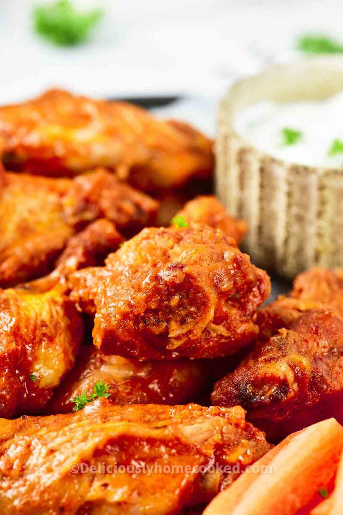 Crispy oven baked Buffalo chicken wings